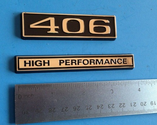 406 HIGH PERFORMANCE black plastic with Chrome emblem emblems badge new ...