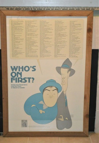 "Who's On First?" 1973 Promo Abbott & Costello Print Poster Al ...