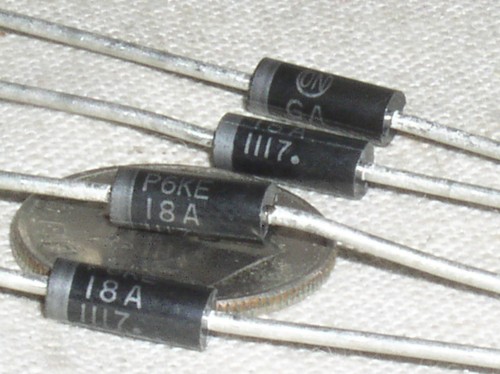 4 ON SEMI P6KE18A TRANSORB 18V TVS TRANSIENT PROTECTION UNI DIODE ...