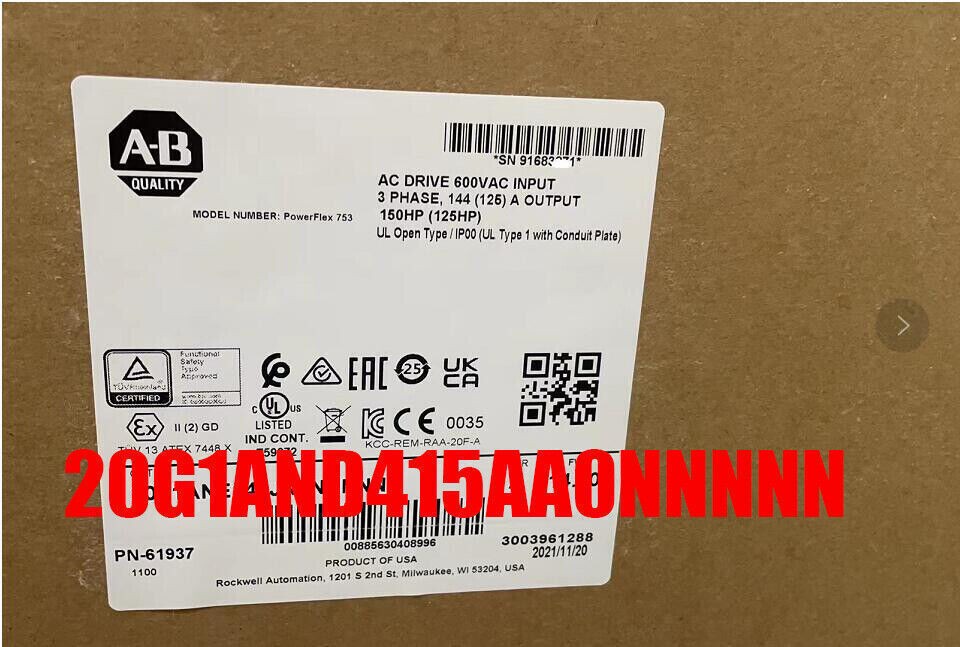 AB 20G1AND415AA0NNNNN PowerFlex 755 VFD 350 HP 18 New Fast Shipping US ...