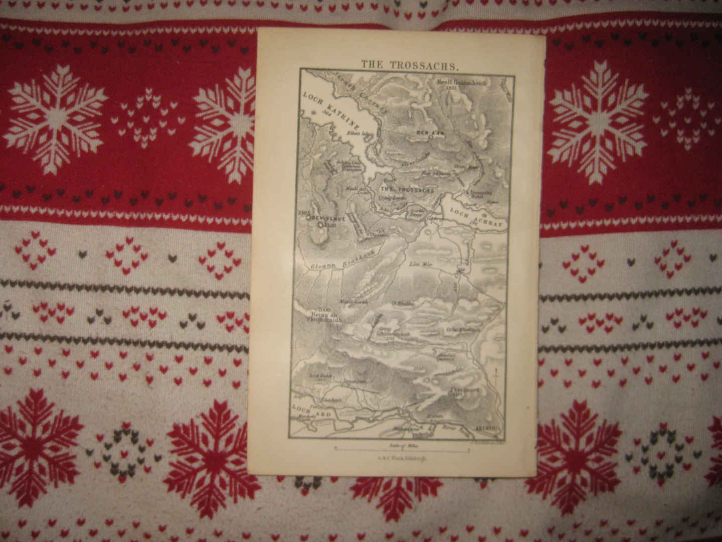 FINE ANTIQUE 1872 THE TROSSACHS LOCH KATRINE LOCH ACHRAY SCOTLAND MAP ...