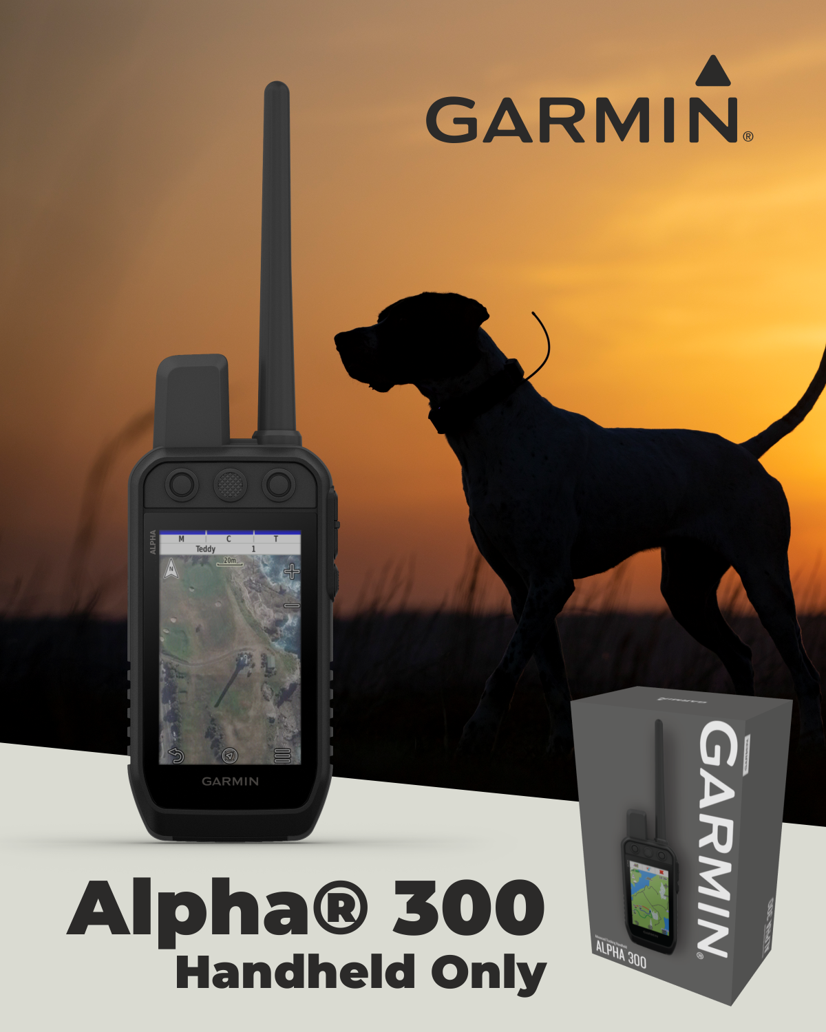 Garmin Alpha 300 Dog Tracking and Training Handheld Touchscreen Hunting ...