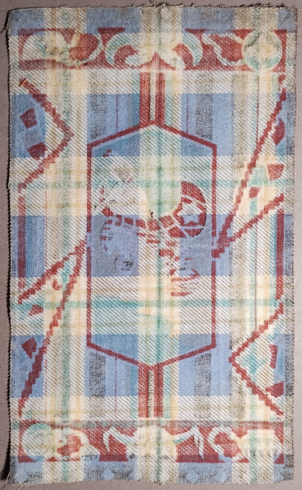 Native American Canoe Reflection Design B12-2 Tobacco Felt Plaid Back ...
