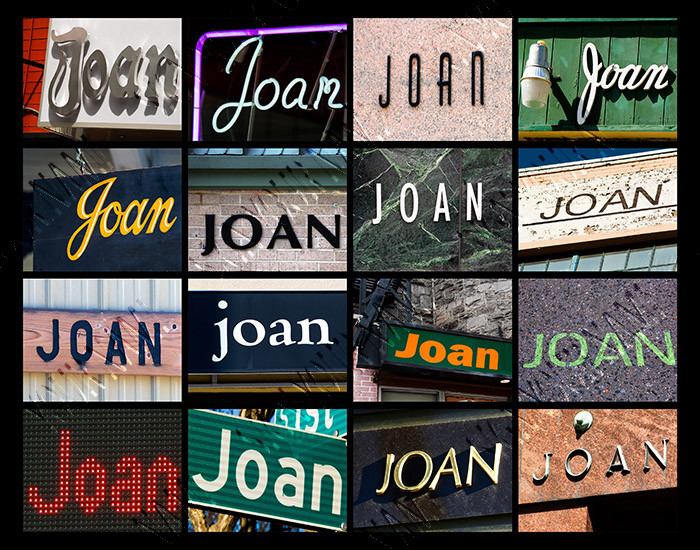 JOAN Name Poster featuring photos of actual signs | eBay