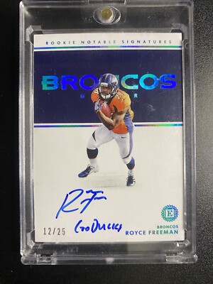 2018 Panini Encased Royce Freeman RC, Blue Rookie Notable Signatures ...