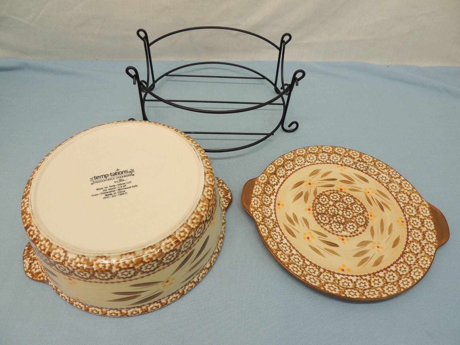 TEMPTATIONS PRESENTABLE OVENWARE CASSEROLE DISH OLD WORLD 2 QUART PPP ...