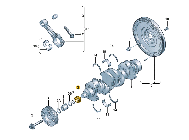Volkswagen Skoda 1.4L TSI Engine Lower Timing Chain Sprocket ...