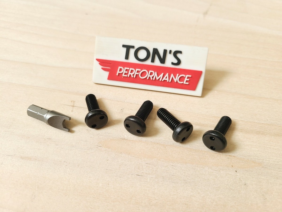 Black License Plate Bolts 4 BLACK Stainless Steel 1/4 20 Bolts License