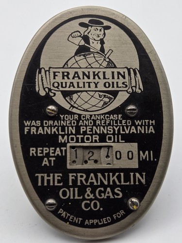 Franklin Pennsylvania Motor Oil Change Mileage Reminder Dash Sign | eBay