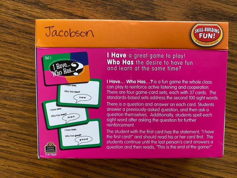 Teacher Created Resources I Have, Who Has Sight Words Game, Grade 1 ...