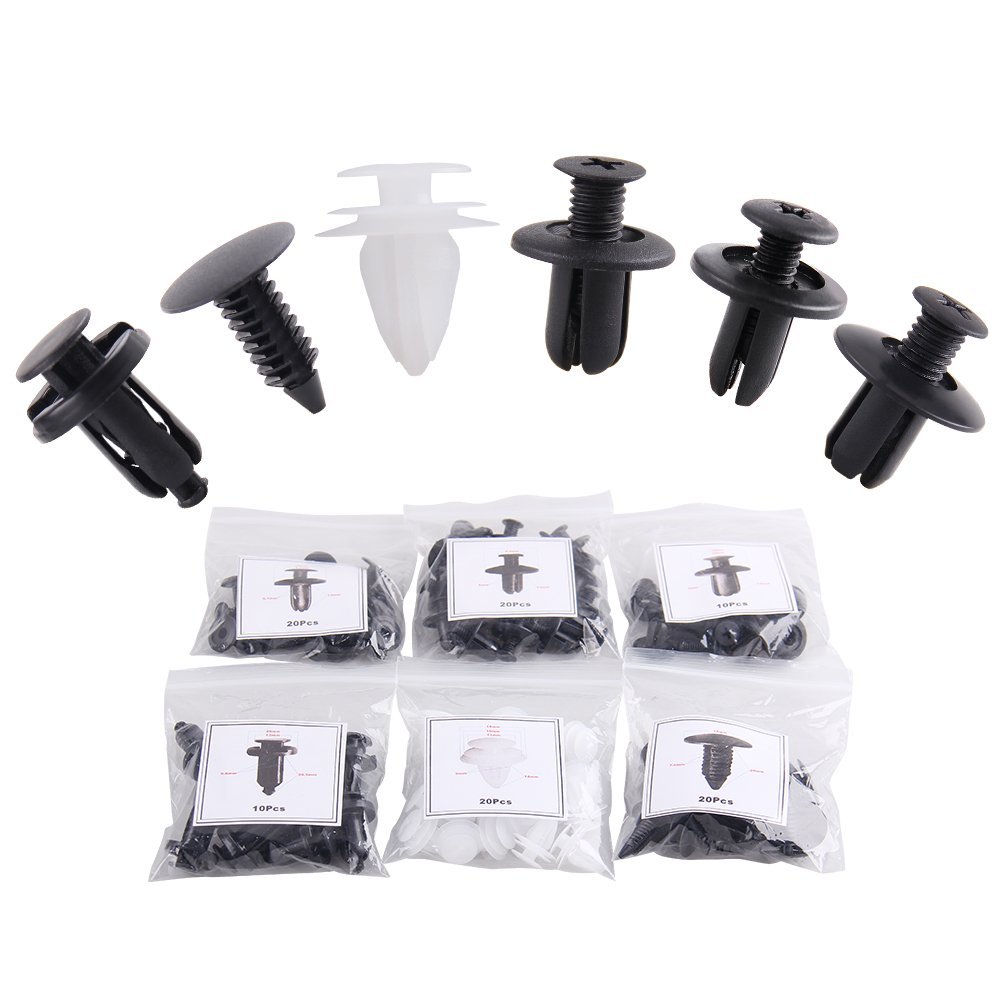 100Pcs Plastic Clip Trim Car Auto Push Pin Rivet Bumper Fastener Panel ...