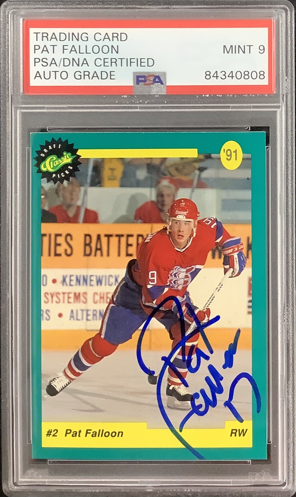 Pat Falloon Signed 1991 Classic Promo #2 Card Flyers Hockey PSA/DNA ...