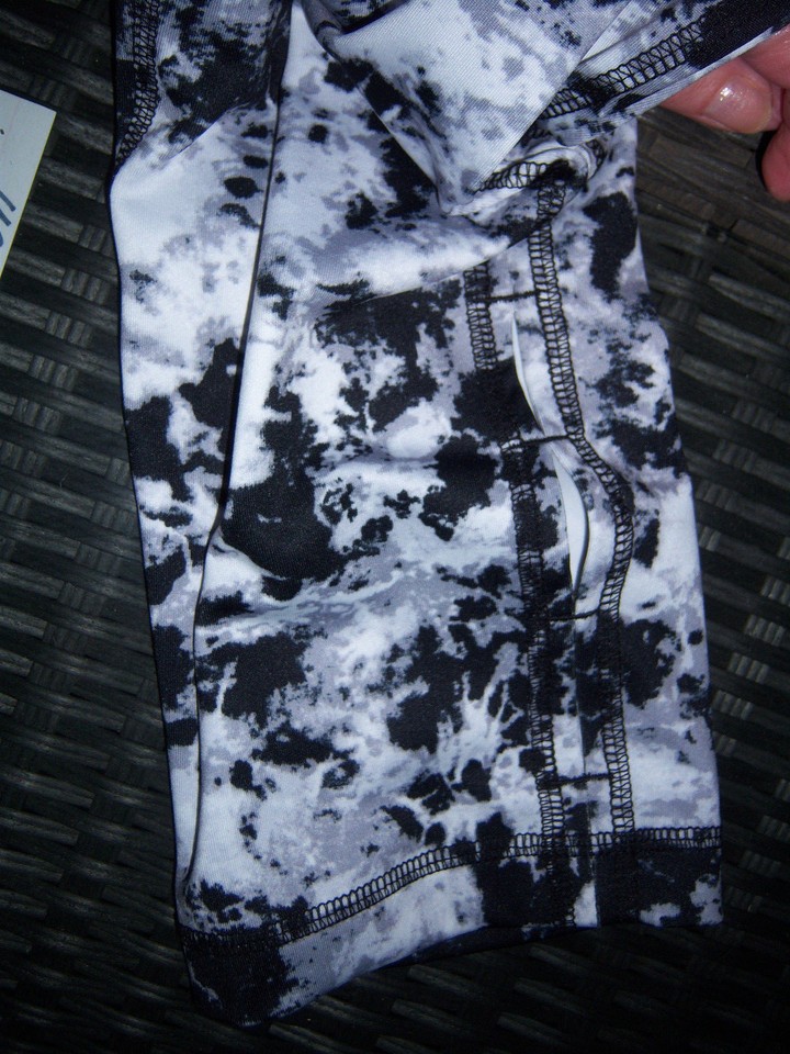 Exertek Leggings BLK WHITE Athletic lounge Pants Large Cotton spandex ...