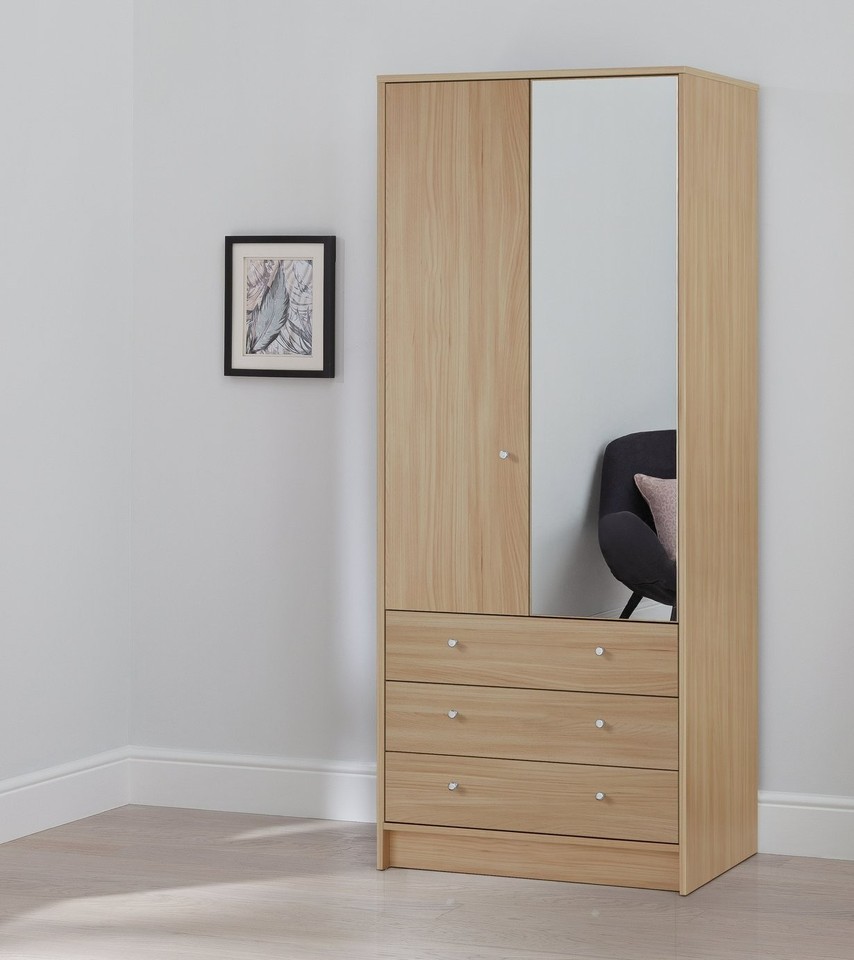Home Malibu 2 Door 3 Drawer Wardrobe - Beech Effect | wardrobe with ...