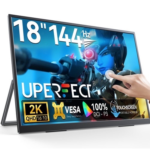 UPERFECT 2K 144Hz 18" Touchscreen Portable Monitor 100% DCI-P3 FreeSync ...
