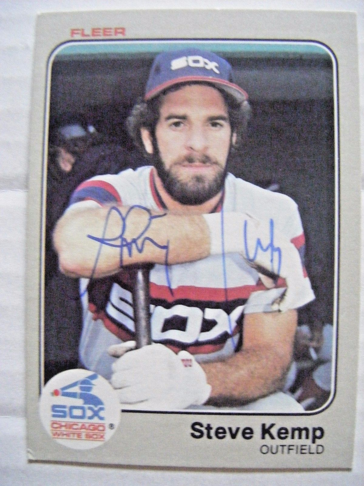 STEVE KEMP signed WHITE SOX 1983 Fleer baseball card AUTO Autographed ...