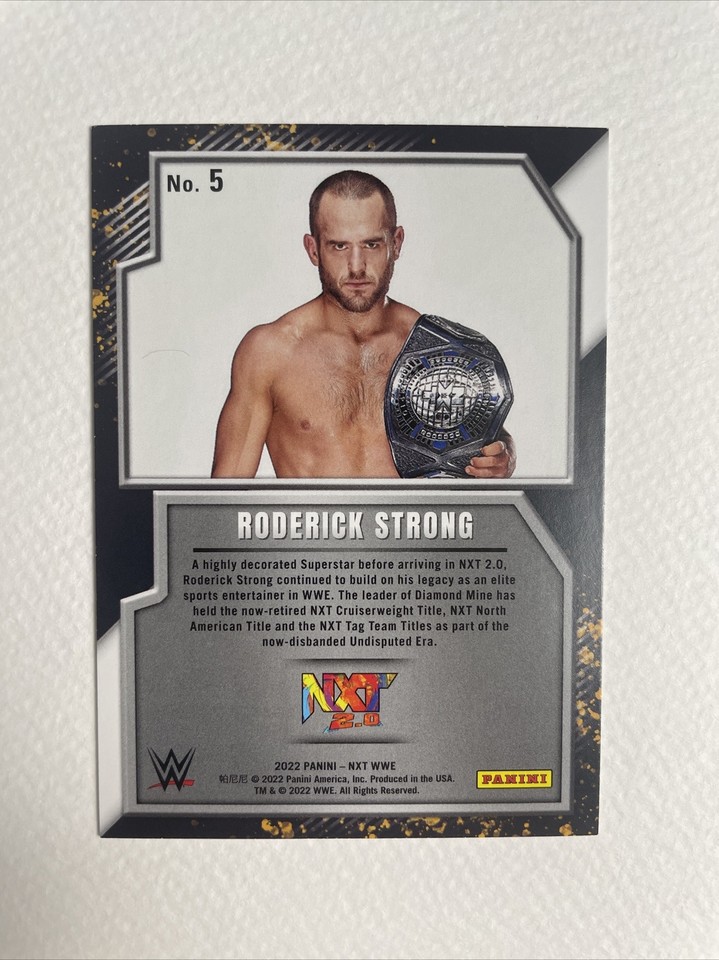 2022 PANINI WWE NXT GOLD INSERTS GREEN WRESTLING CARD RODERICK STRONG ...