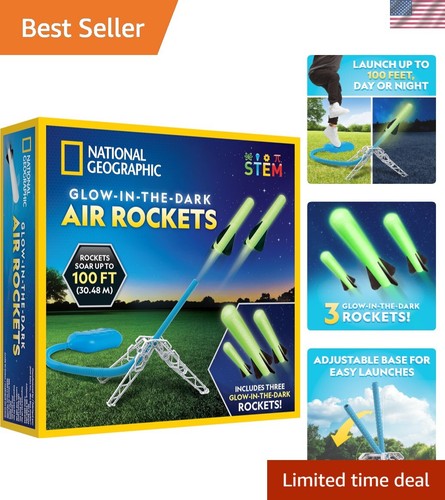 National Geographic Air Rocket Launcher Toy - Launch Glow in The Dark ...
