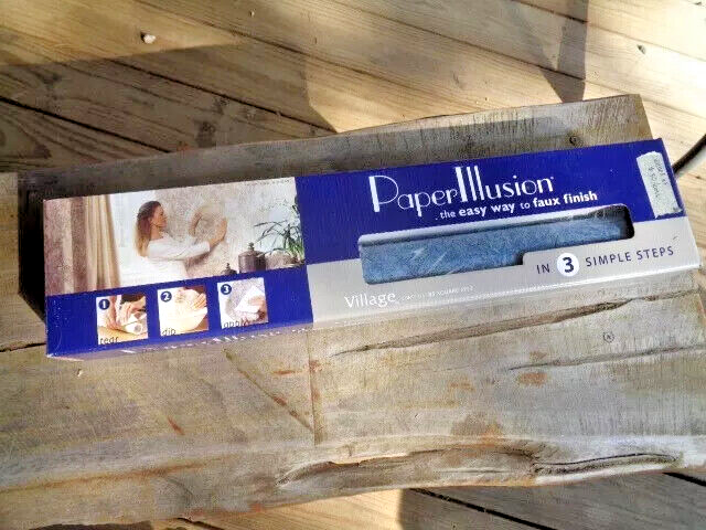 Village Paper Illusions Cobalt Blue Script Illusion Faux Finish ...
