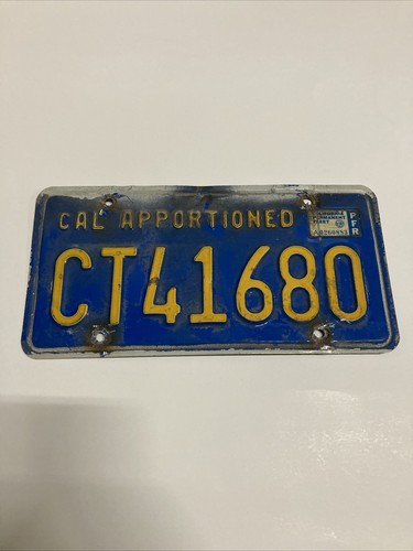 1980’s California Blue APPORTIONED License Plate Trailer Tag CT41680 ...