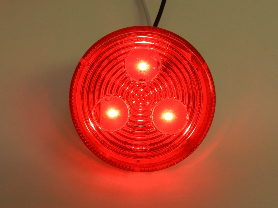 Optronics 4 Pack 2 1/2" Round Red 3 Diode LED Marker Clearance Light ...