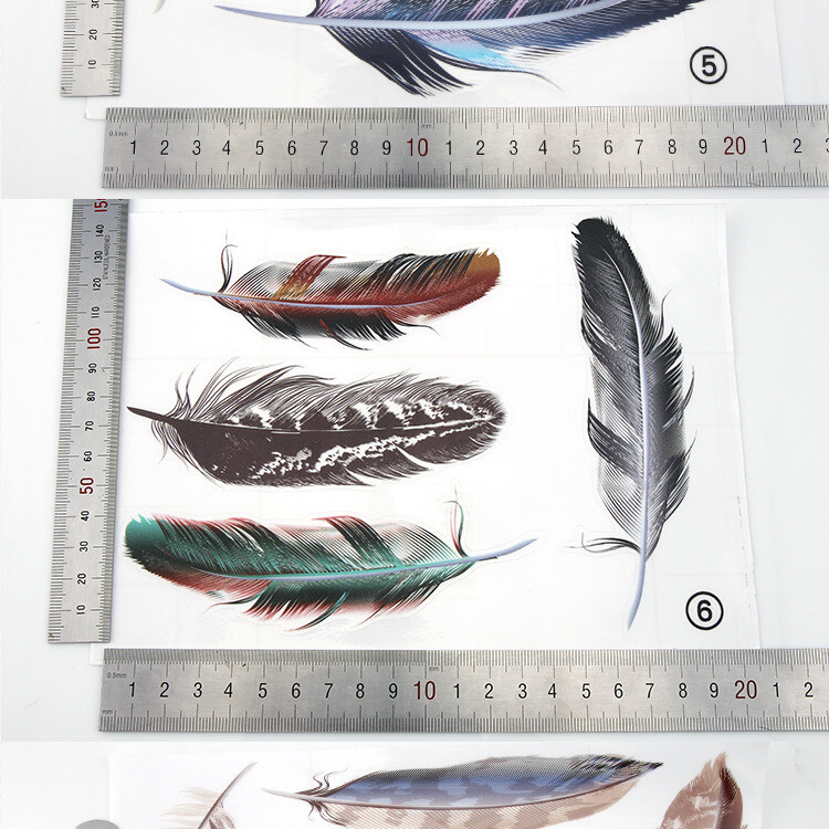 New Distinctive Car Feather Car Stickers Transparent Spray-Painted ...