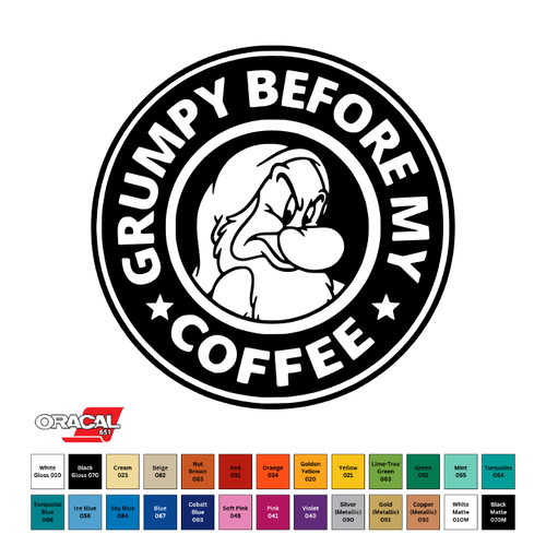 Grumpy Before My Coffee Funny Sticker Permanent Decal Oracal 651 3 ...