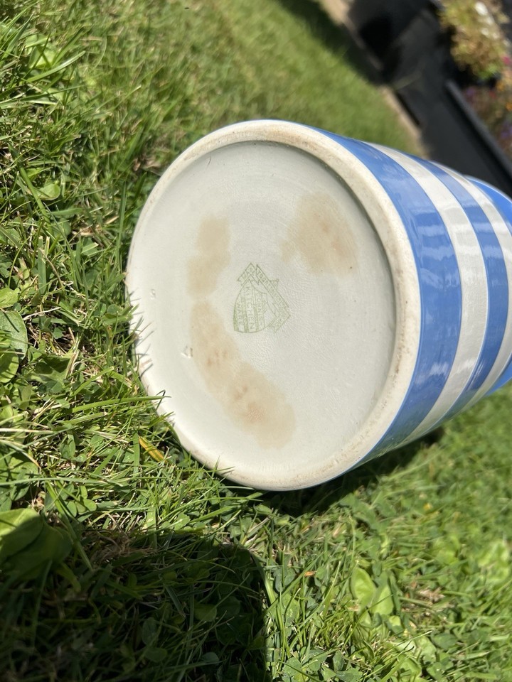 Vintage TG Green Blue & White Cornishware Storage Canister Jar - Green ...