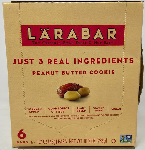 New box of 6 LaraBar Peanut Butter Cookie Lara Bar | eBay