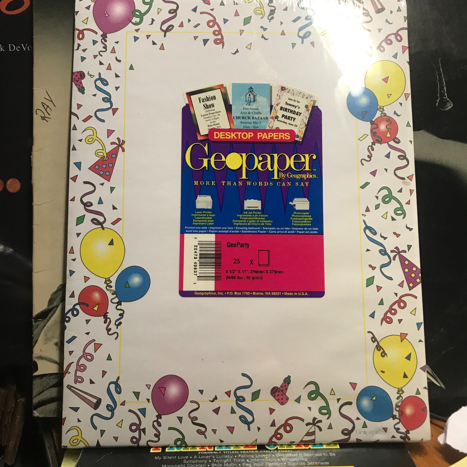 Geographics 175 Design Papers Party Border New Stationary Balloons ...