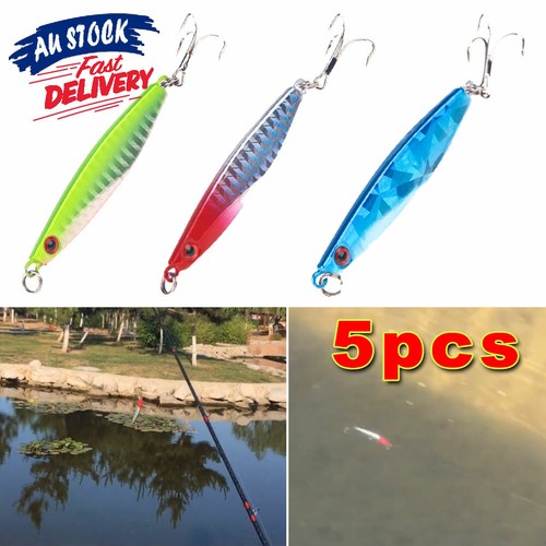 5x 21g Spoon Mackerel Jig Bait Metal Slice Salmon Tackle Micro Fishing ...