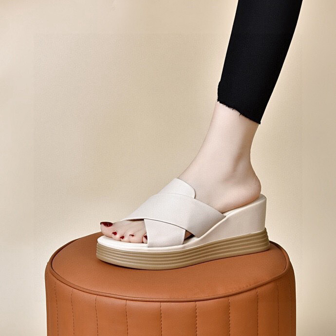 Women's Slope Heel Slippers Summer Platform Pump Shoes Fashion Open Toe ...