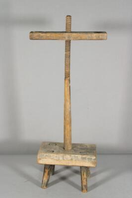 RARE PILGRIM 17-18TH C MA SCREW TOP ADJUSTABLE WOODEN CANDLE HOLDER OLD ...