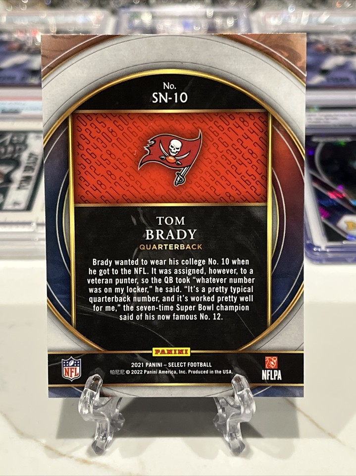 2021 Panini Select Tom Brady Numbers INSERT SN-10 INVEST GOAT HOF MVP ...