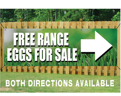 FREE RANGE EGGS FOR SALE OUTDOOR SIGN waterproof banner PVC with ...