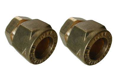 10mm Compression Stop End Caps / Blanks (2 Pack) Brass Plumbing ...