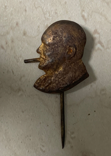 Vintage 1940s Anti- TB (Tuberculosis) Pin Winston Churchill Smoking a ...