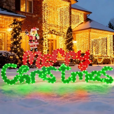Merry Christmas Lighted Sign Outdoor 60 Inch Large Merry Christmas LED ...