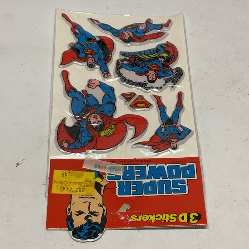 1982 Super Powers Superman 3D Puffy Stickers Our Way Studios NIP ...