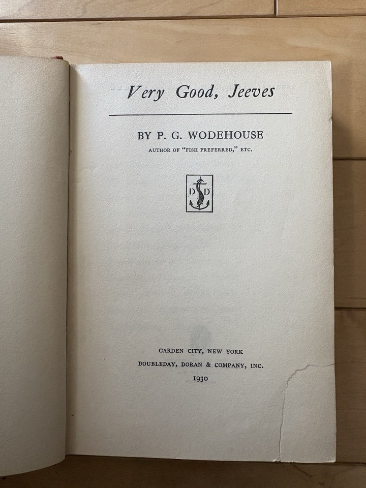 VERY GOOD, JEEVES P.G. Wodehouse First Edition 1930 Vintage Book | eBay