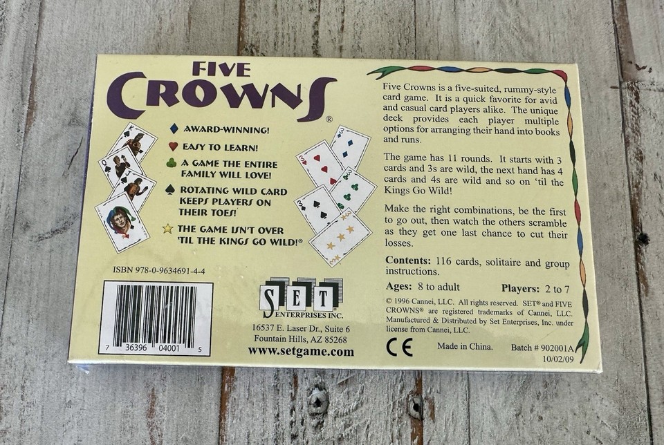 Five Crowns Card Game Rummy Style Card Game Kings Go Wild Set ...