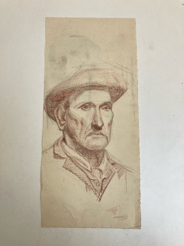beautiful drawing pencil portrait hat man to identify ancient art 1850 ...