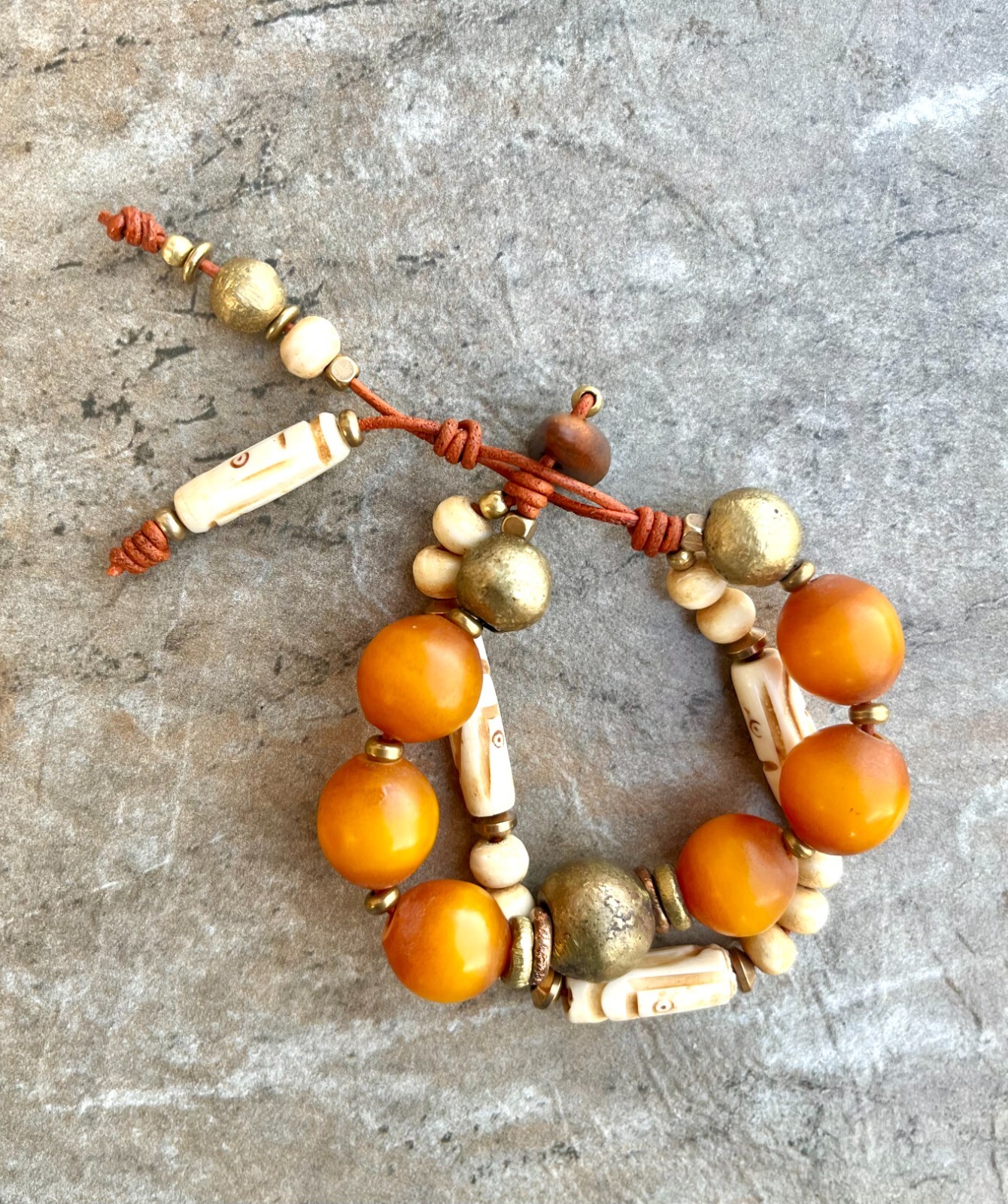 Tribal Boho African Copal Amber Bracelet | eBay