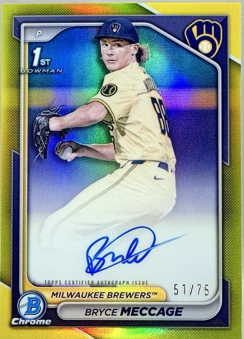 2024 Bowman Draft - Chrome Prospect Autographs Bryce Meccage #CPA-BME ...