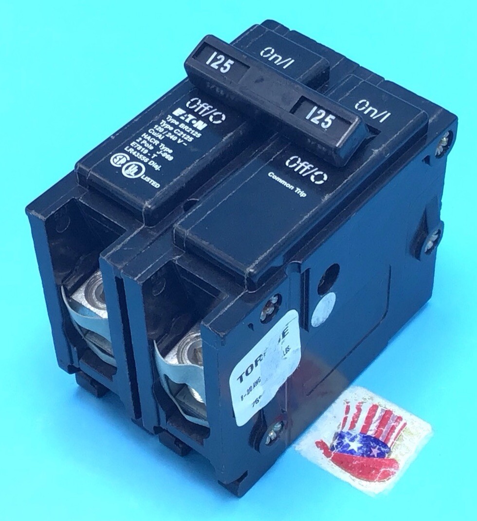 One (1) New Circuit Breaker Eaton Cutler Hammer BR2125 125 Amp 2 Pole ...