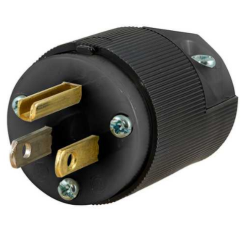 Hubbell HBL5266CM2 Straight Blade (Edison) Male Plug 2P 3W 5-15P Black ...