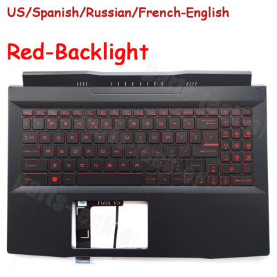 Palmrest w/Red Backlit Keyboard for MSI Katana GF66 MS-1581 MS-1582 US ...