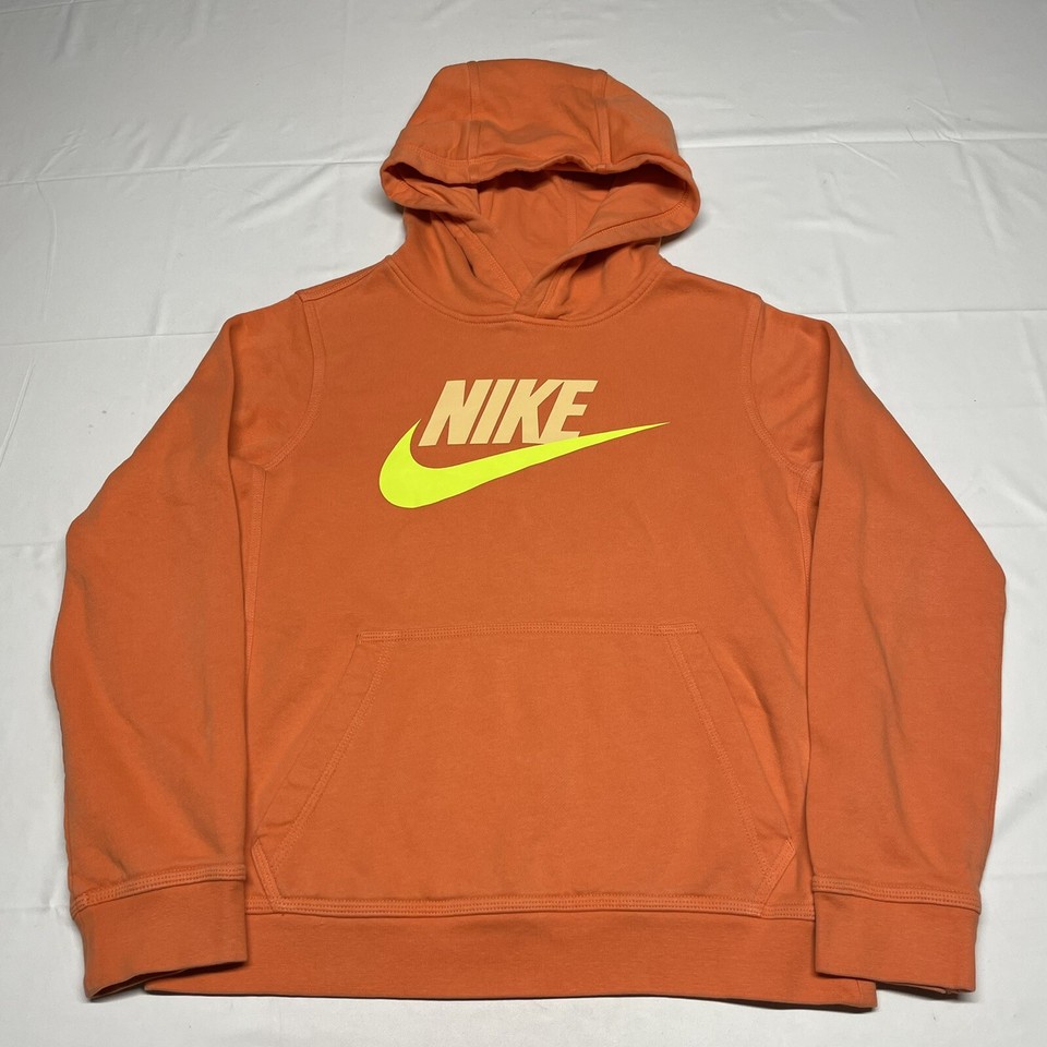 Vintage Nike Hoodie Women’s Large Orange Pullover Swoosh Logo Hip Hop ...
