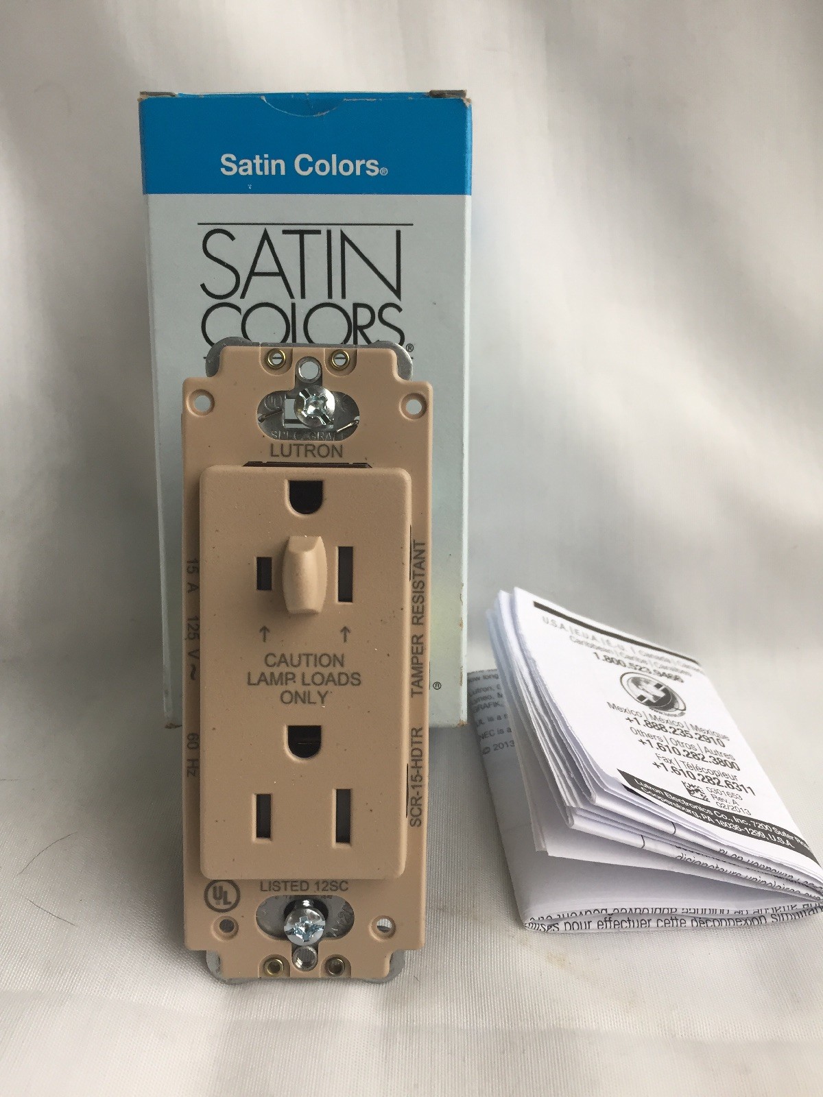 Lutron Satin Colors 15A Half Dimmable Tamper Resistant Receptacle Mocha ...