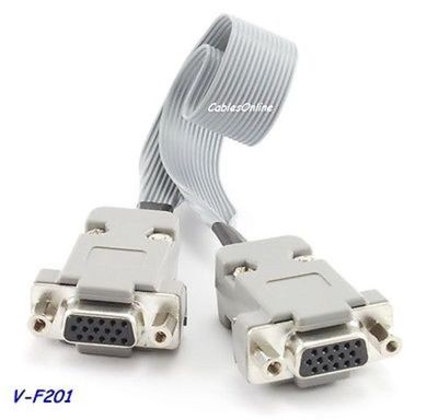 1foot VGA (HD15) Female to Female Flat Ribbon Monitor Cable ...